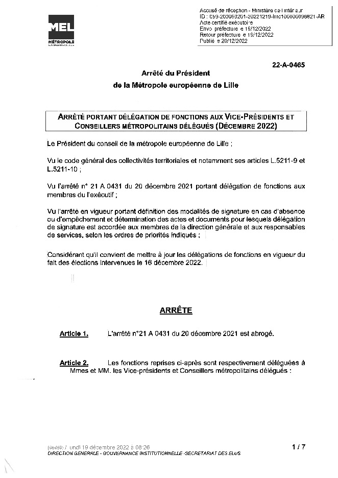 Fascicule | Métropole européenne de Lille